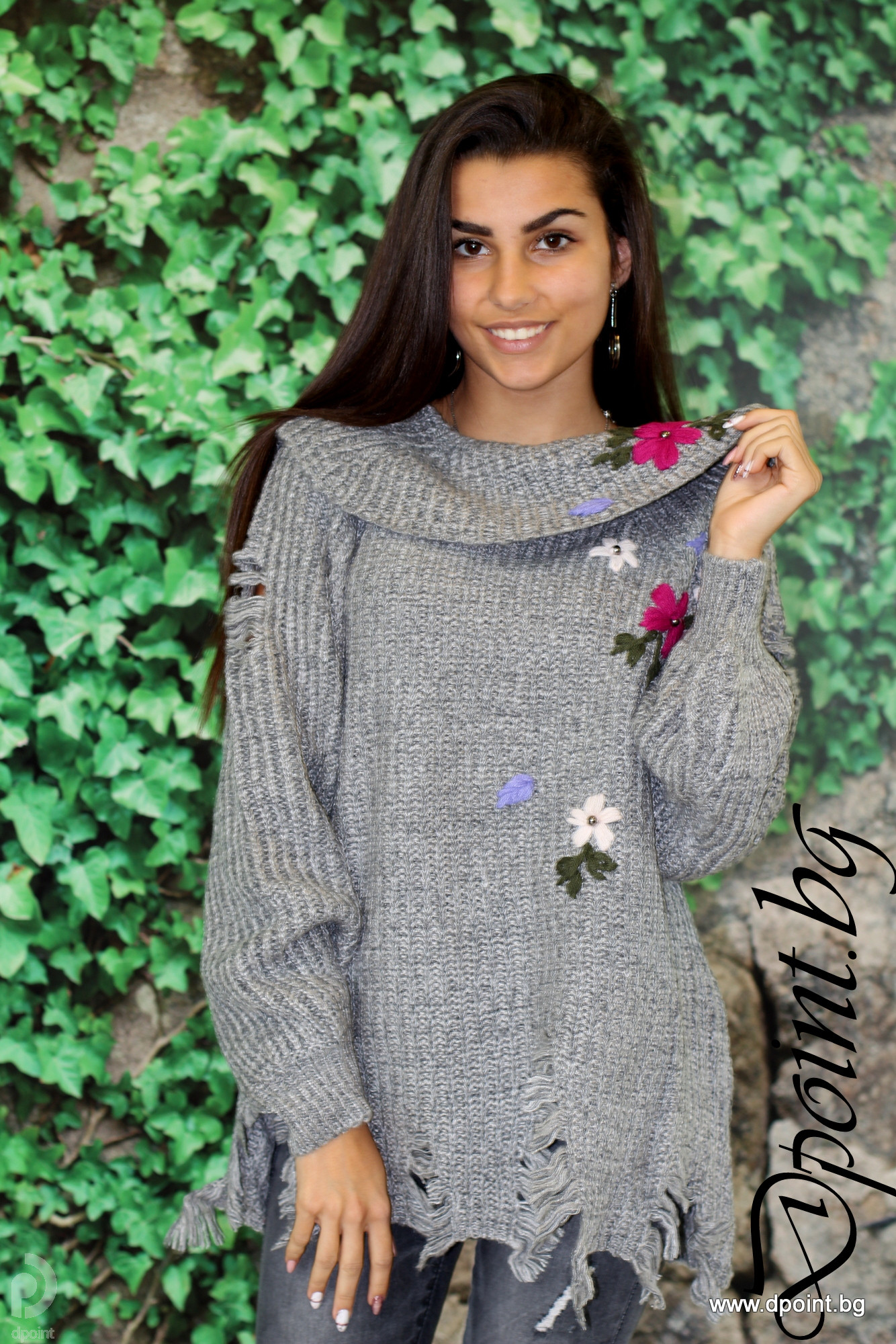 Плетена блуза с цветя Михаела